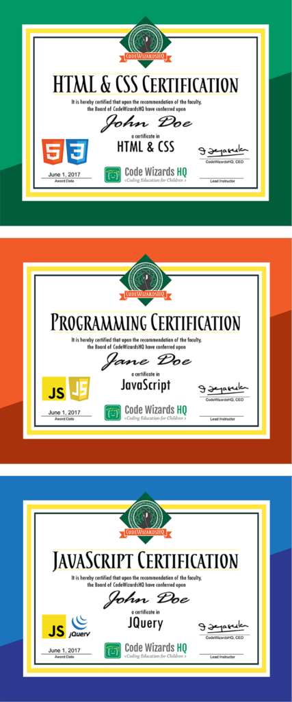 Certification | Live, Online Coding Classes for Kids Ages 8-18